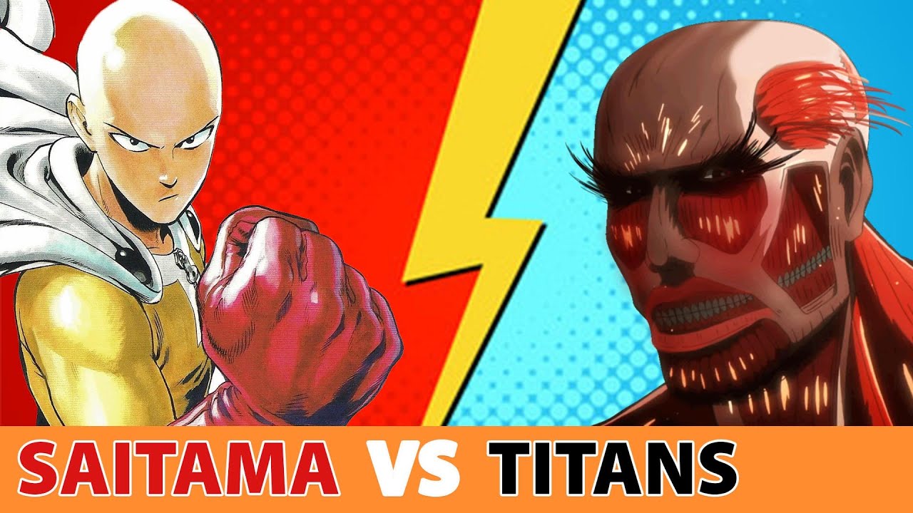 Saitama VS Titans - 1 HIT 1 SHOT (Saitama vs Every Hero) - YouTube