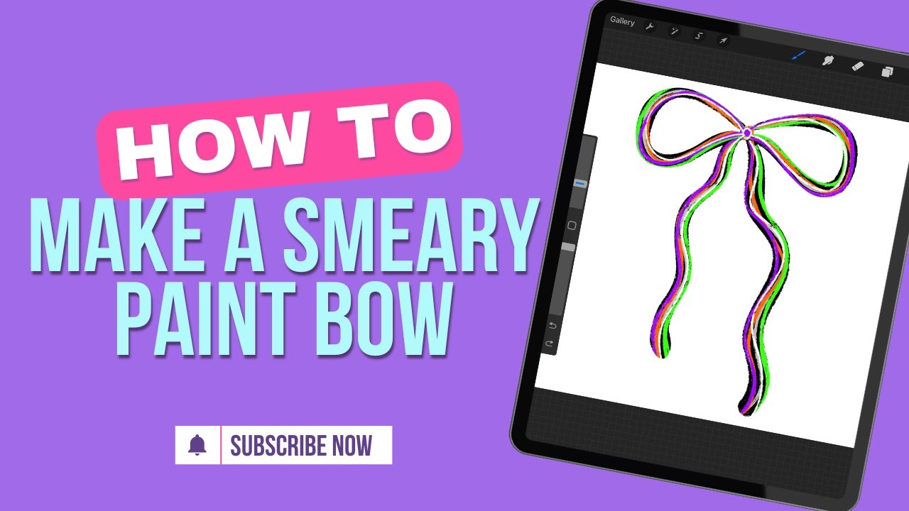 How to Draw a Smeary Paint Bow in Procreate - YouTube