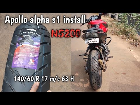Apollo alpha s1 install in the ns200 140/60 tyre ফাইনালি আপোলো এস1 ...