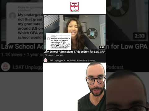 Law School Admissions | Addendum for Low GPA - YouTube