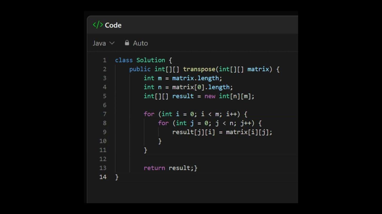 867 Transpose Matrix - YouTube
