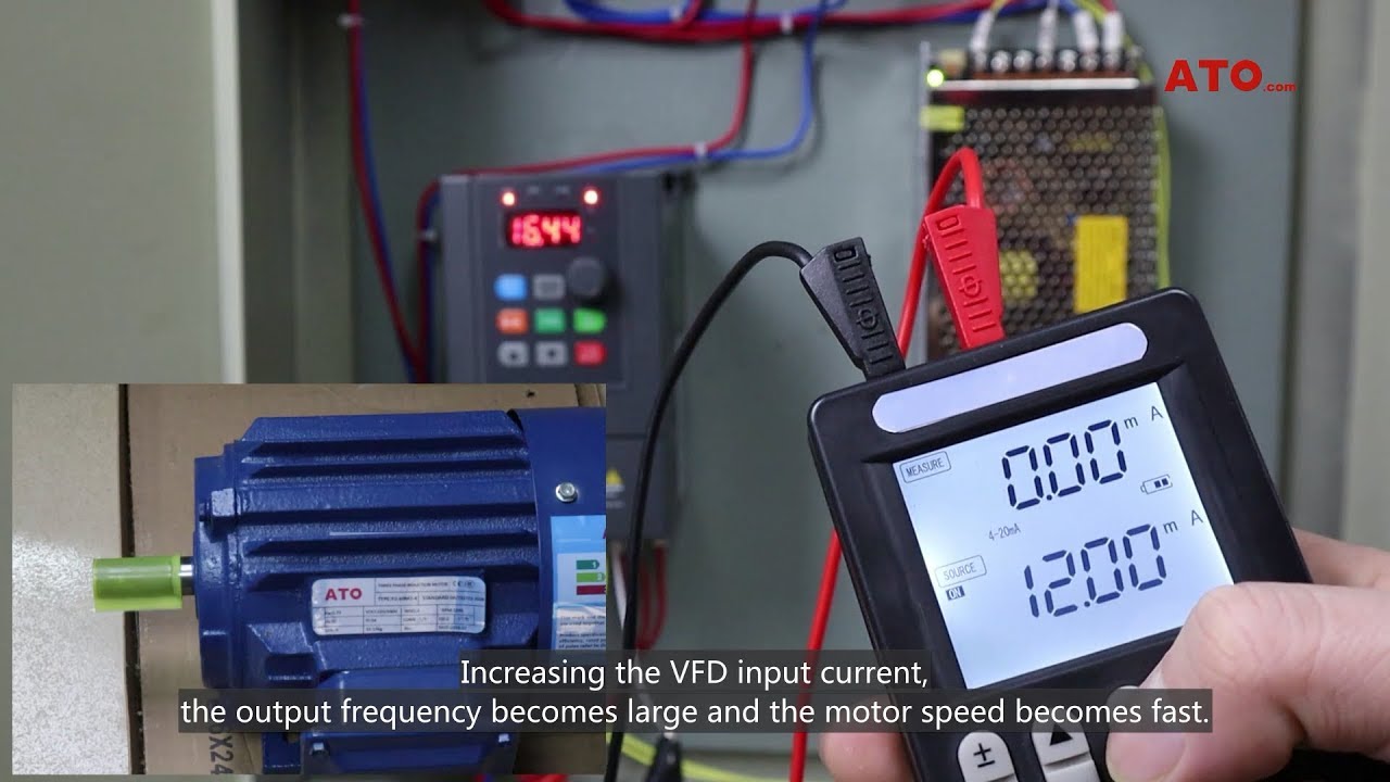 Vfd Analog Input 4 20ma For Frequency Control Youtube