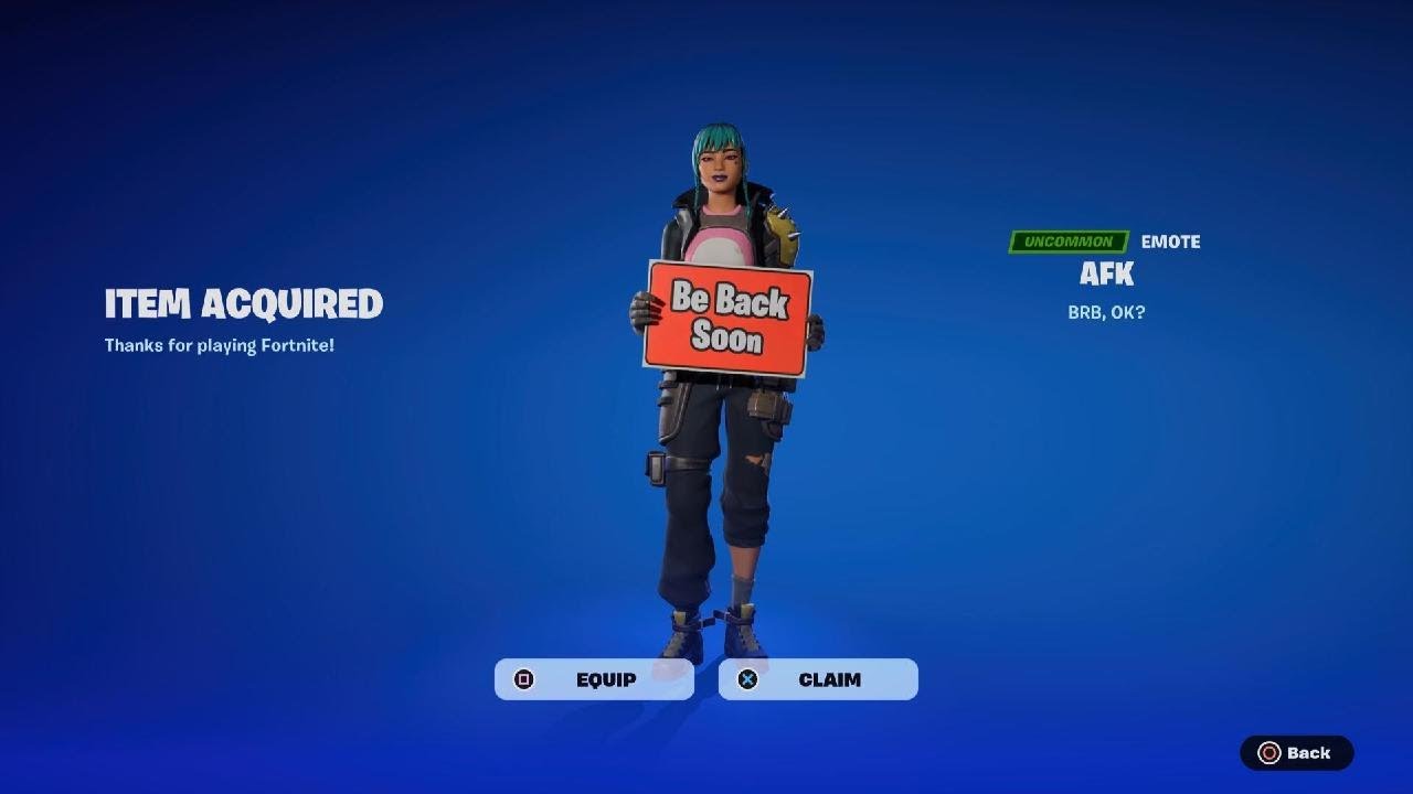 NEW AFK Emote Fortnite - YouTube