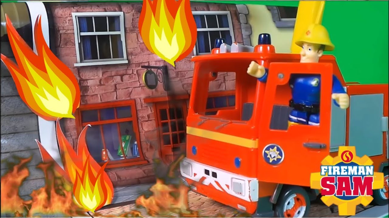 🚒 Fireman Sam Pontypandy Book Shop Fire - YouTube