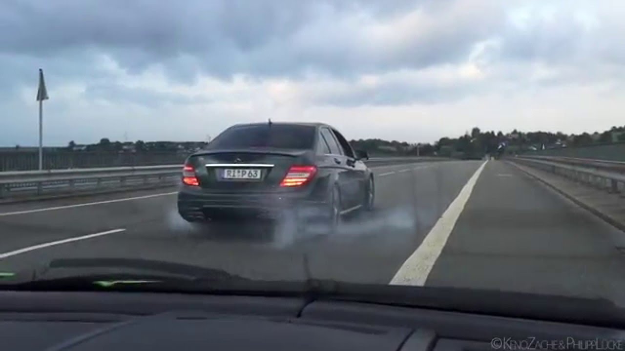 RIP Mercedes C63 AMG - Burnout - YouTube