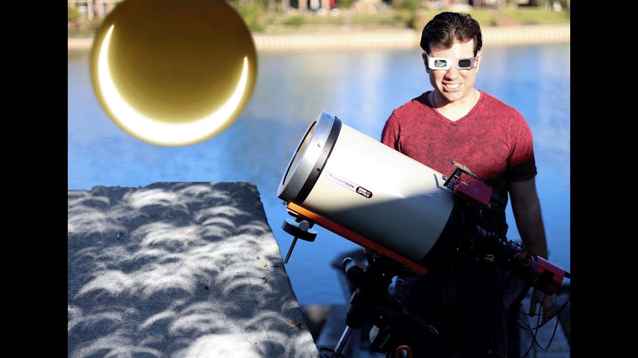 First Solar Eclipse and images with my Telescope - YouTube