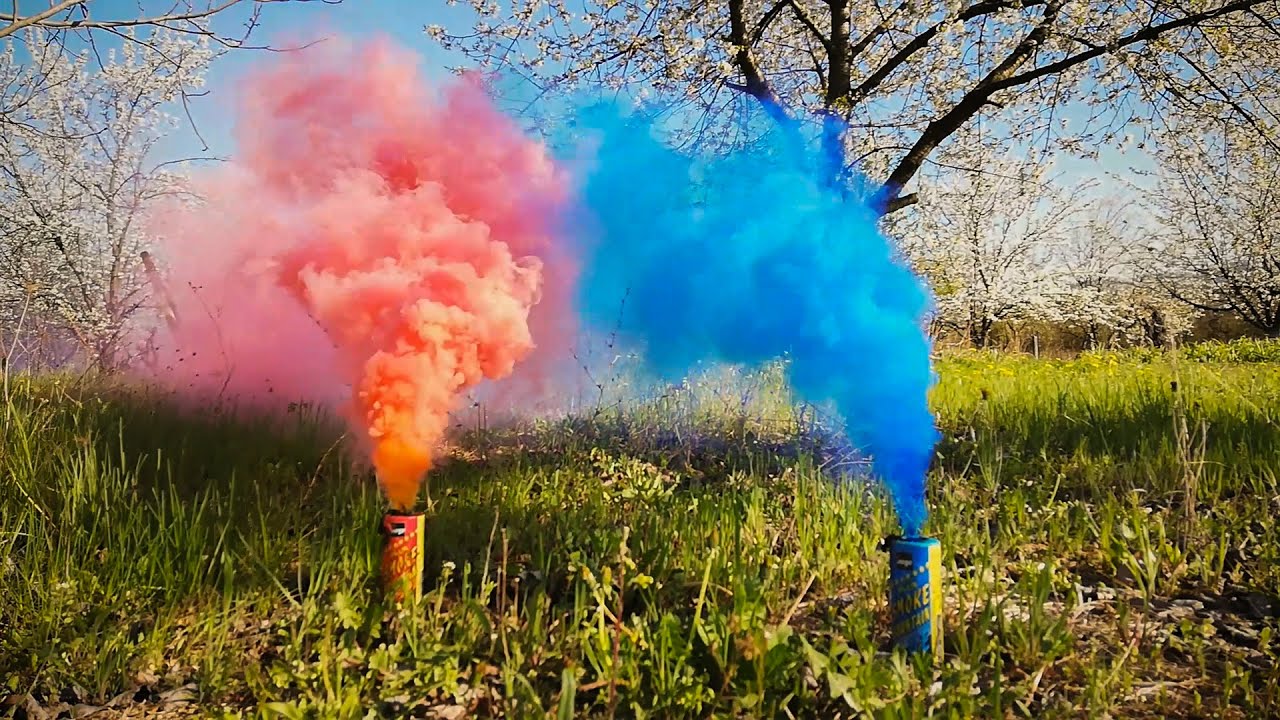 LIGHTING BIG COLORED SMOKE FLARES!! - YouTube
