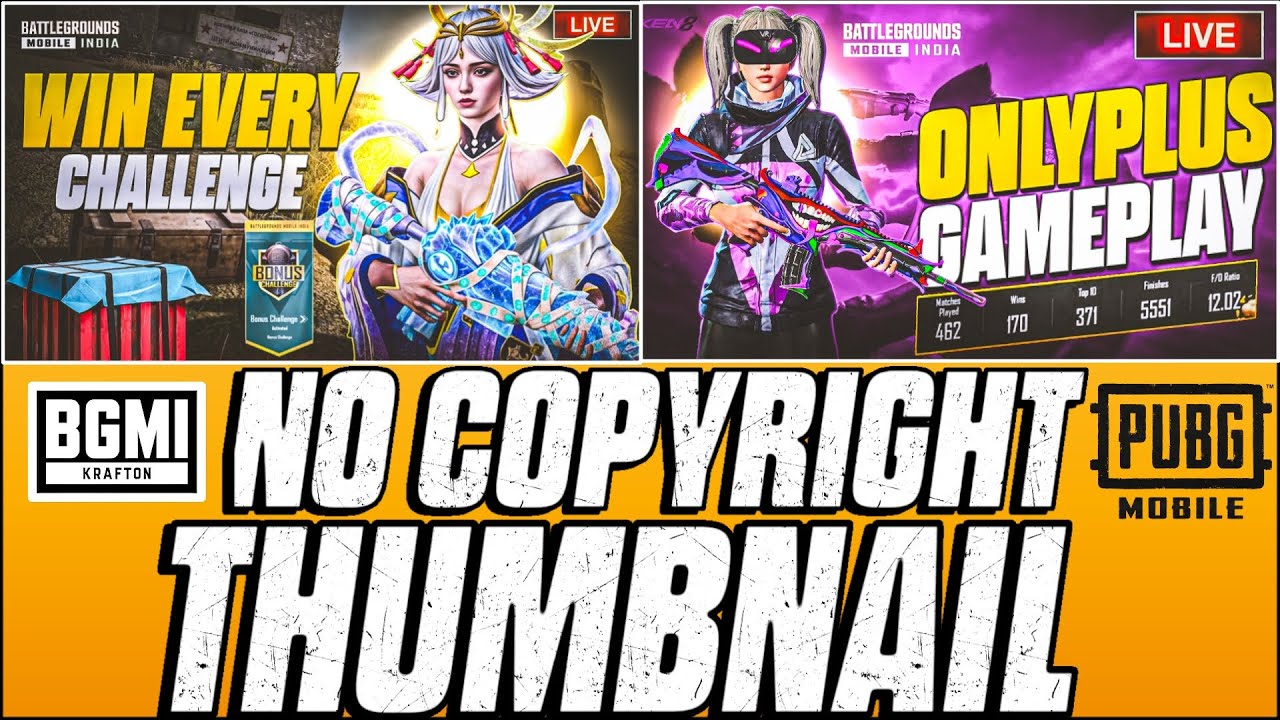 Free Gaming Thumbnail for BGMI/PUBG🔥| Live Stream Thumbnail no ...