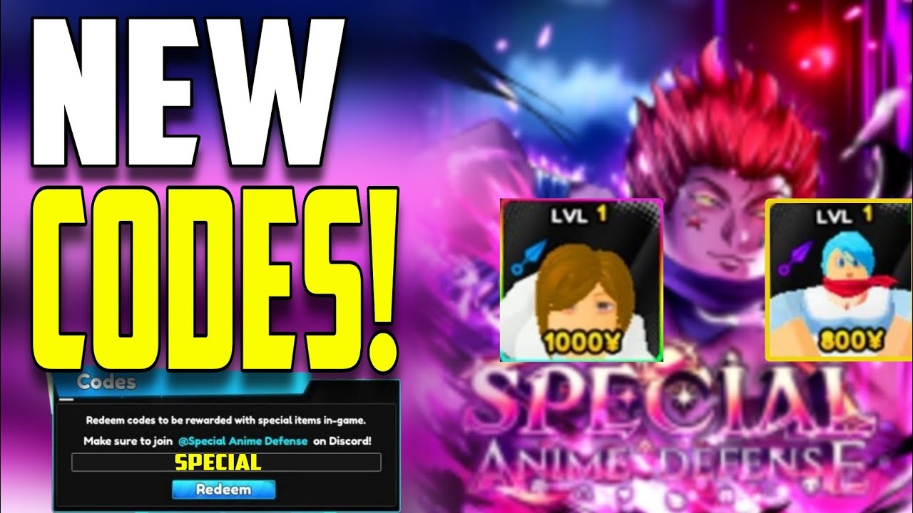 *ROBLOX*SPECIAL ANIME DEFENSE CODES IN AUGUST 2024|CODES FOR SPECIAL ...