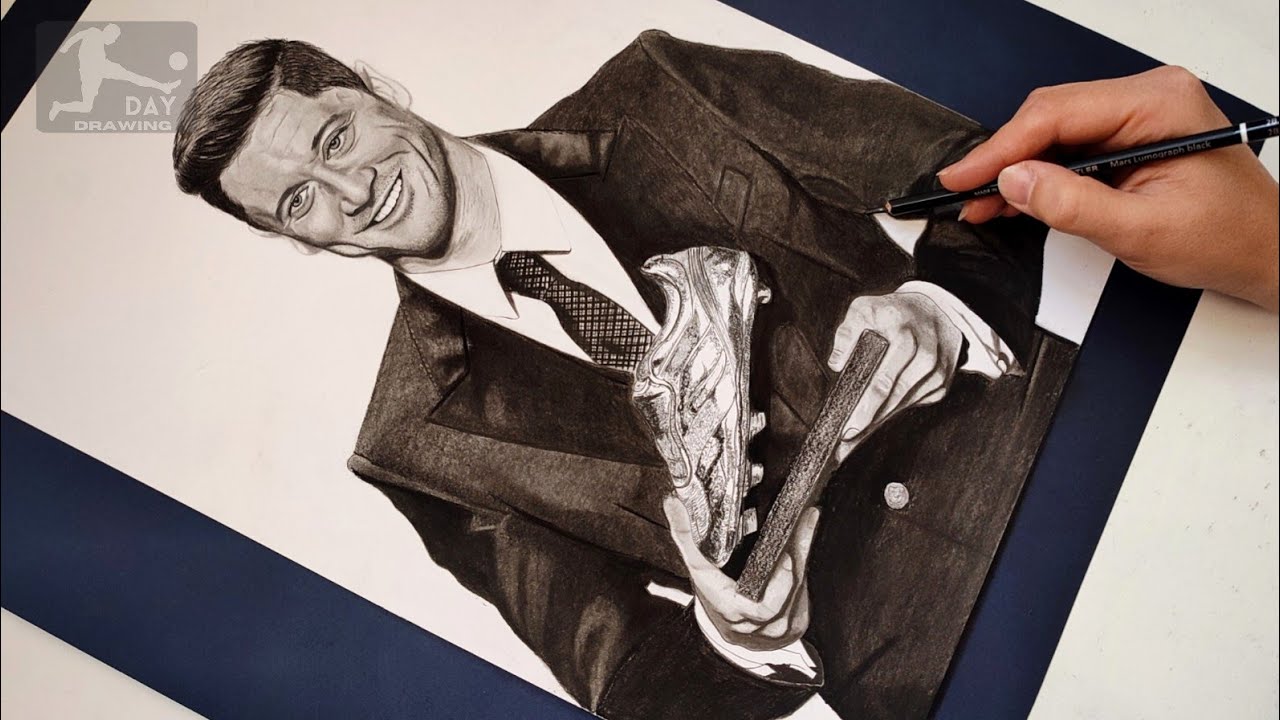 Drawing Robert Lewandowski with Golden boot 2022 || Design ROBERT ...