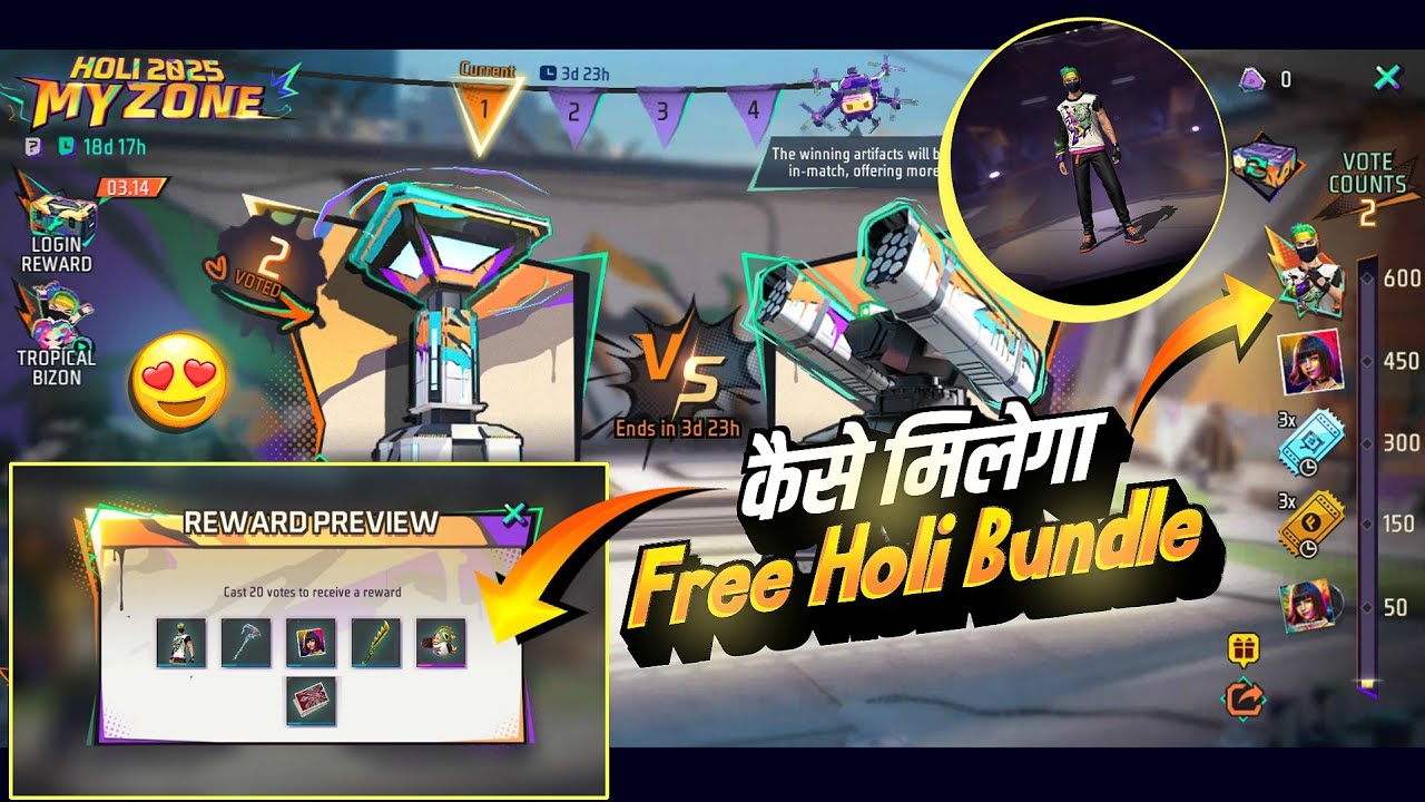 How To Complete Holi Event | Holi Event Free Fire | Free Fire New Event ...