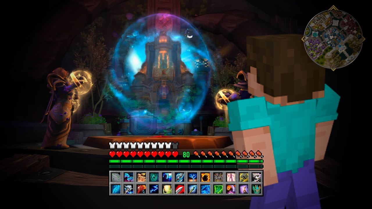 STEVE Comes forth to Azeroth! 💎😎╏ a World of Warcraft Custom UI - YouTube