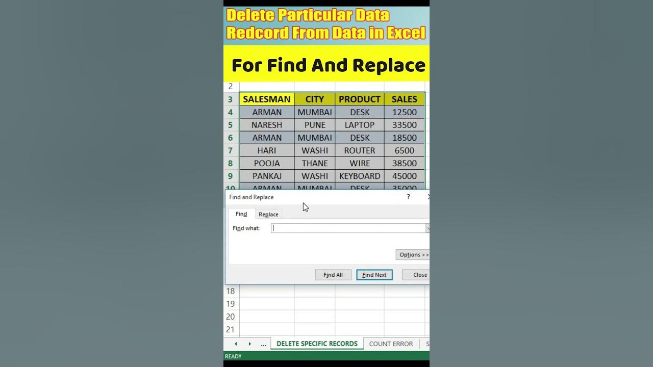 Delete Repeated Name in Excel| Delete Name| #viral #excel #shorts #youtubeshorts - YouTube