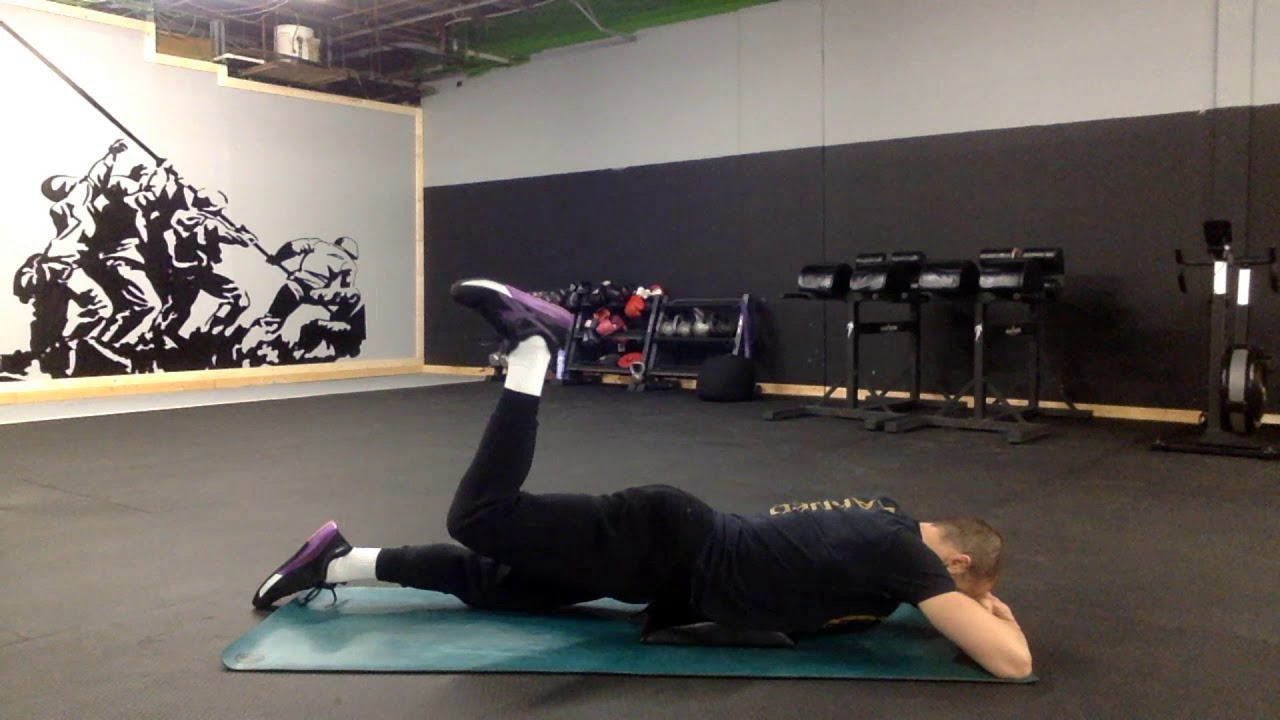 Prone Hip Extension Bent Knee - YouTube