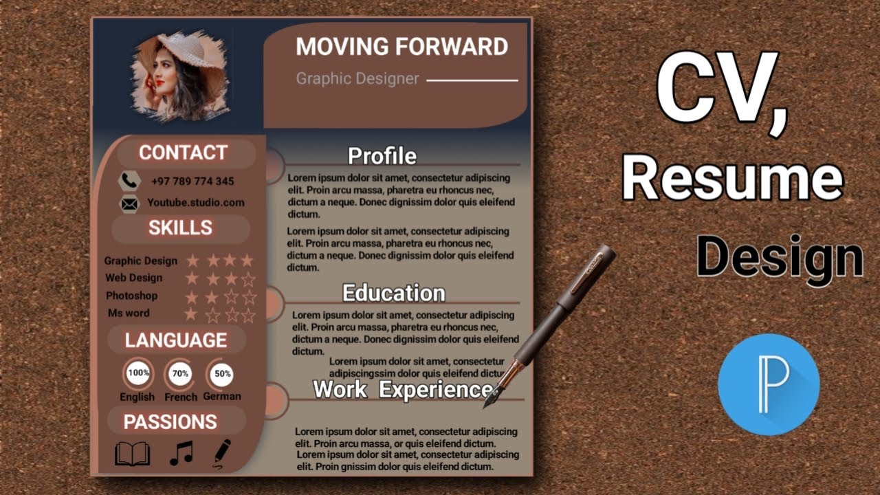 How to Create CV Design in Pixellab - Resume Design - YouTube