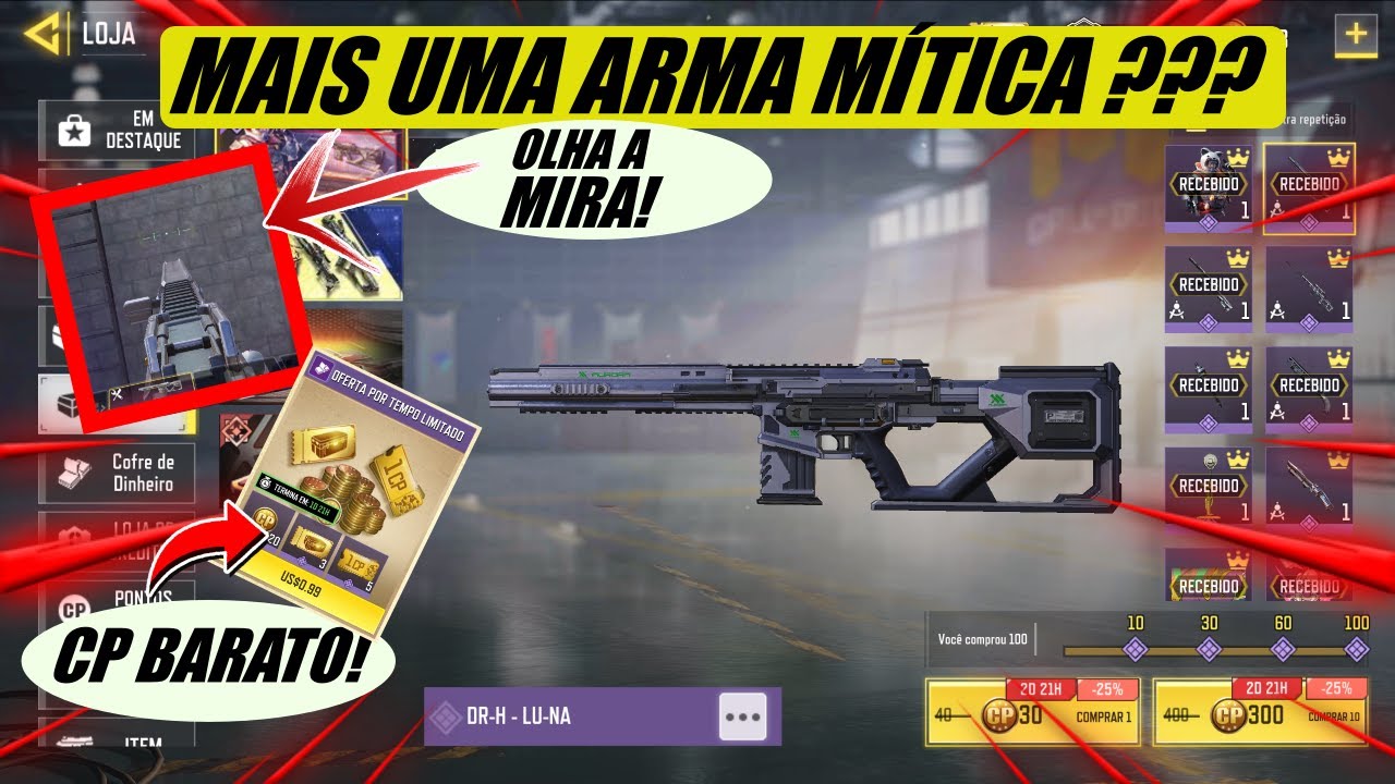 MAIS UMA MÍTICA! LOOTBOX RAPOSA BRANCA, DR-H LUNA! PARECE ARMA MÍTICA ...