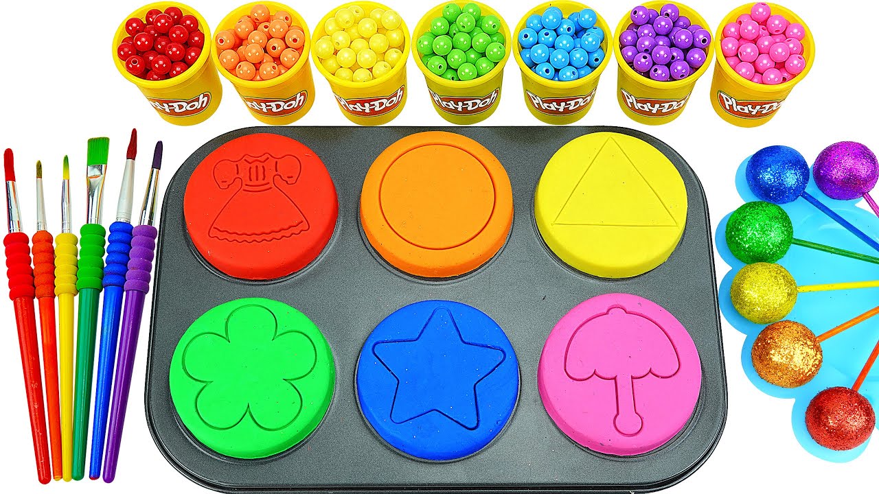 Satisfying Video l How to make Rainbow Squid Game Dalgona with Play Doh ...