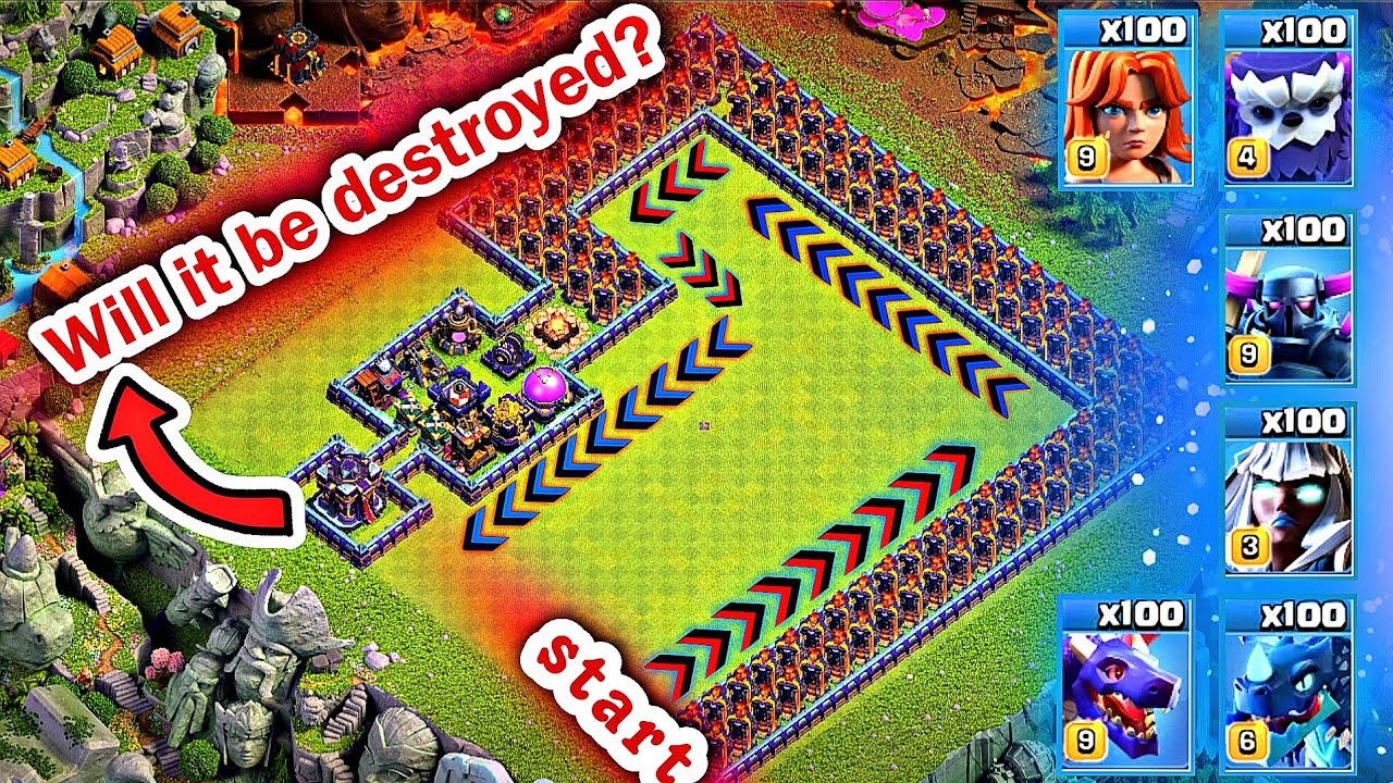 Clash of Clans Challenge | ×100 Inferno Tower Max Level VS ×100 ...