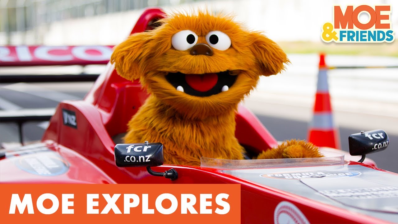 Moe Explores Race Cars | Moe joins a Pit Crew | The Moe Show - YouTube