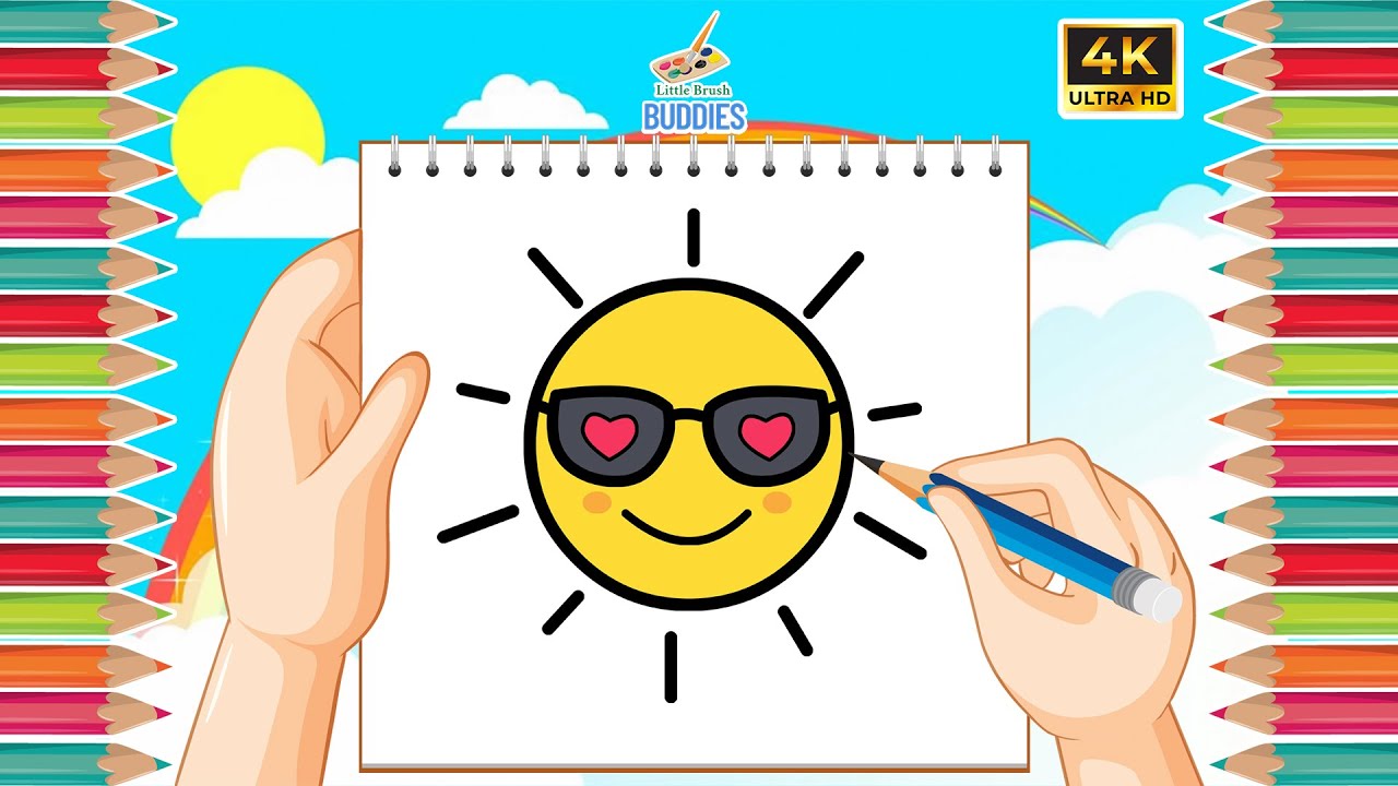 How to Draw a Cute Sun Step by Step ☀️ | Easy Drawing for Kids | Kawaii ...