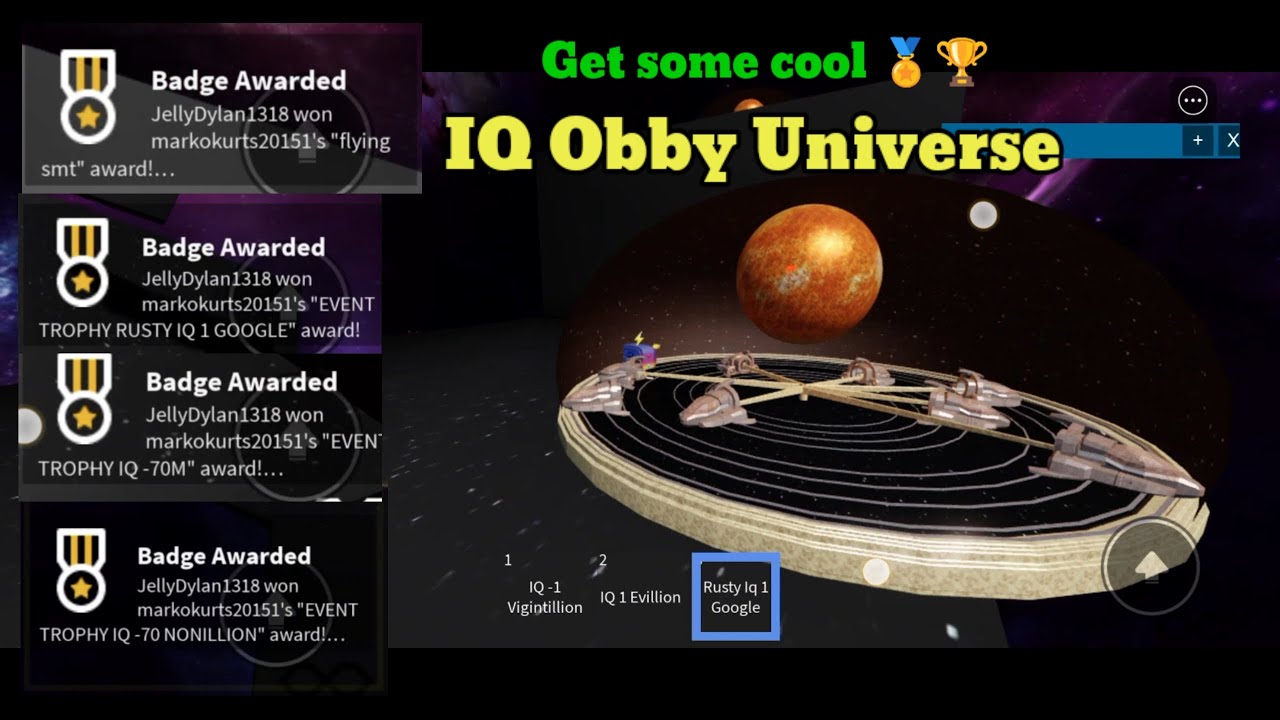 Got some Cool Badges at IQ Obby Universe🏅🏆 - YouTube
