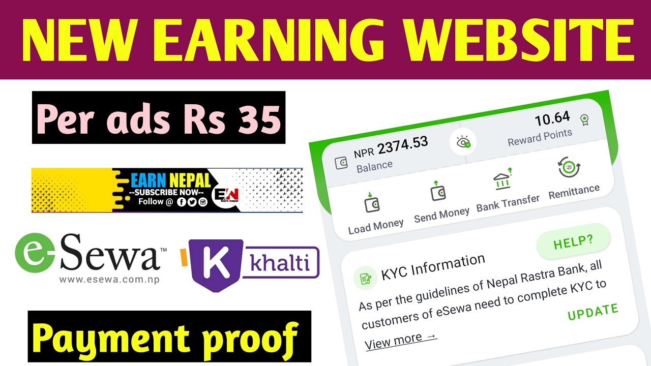 New nepali earning website||nepali earning app||esewa earning app ...