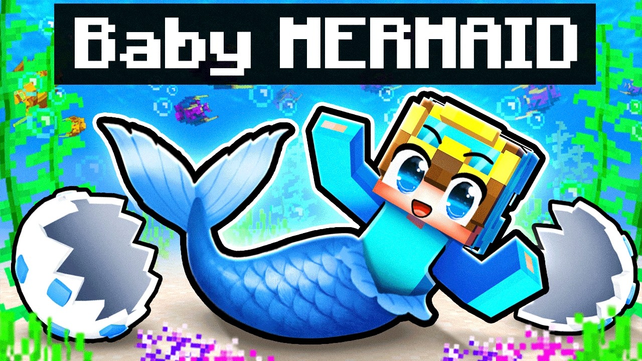 Playing as a BABY MERMAID in Minecraft! - YouTube