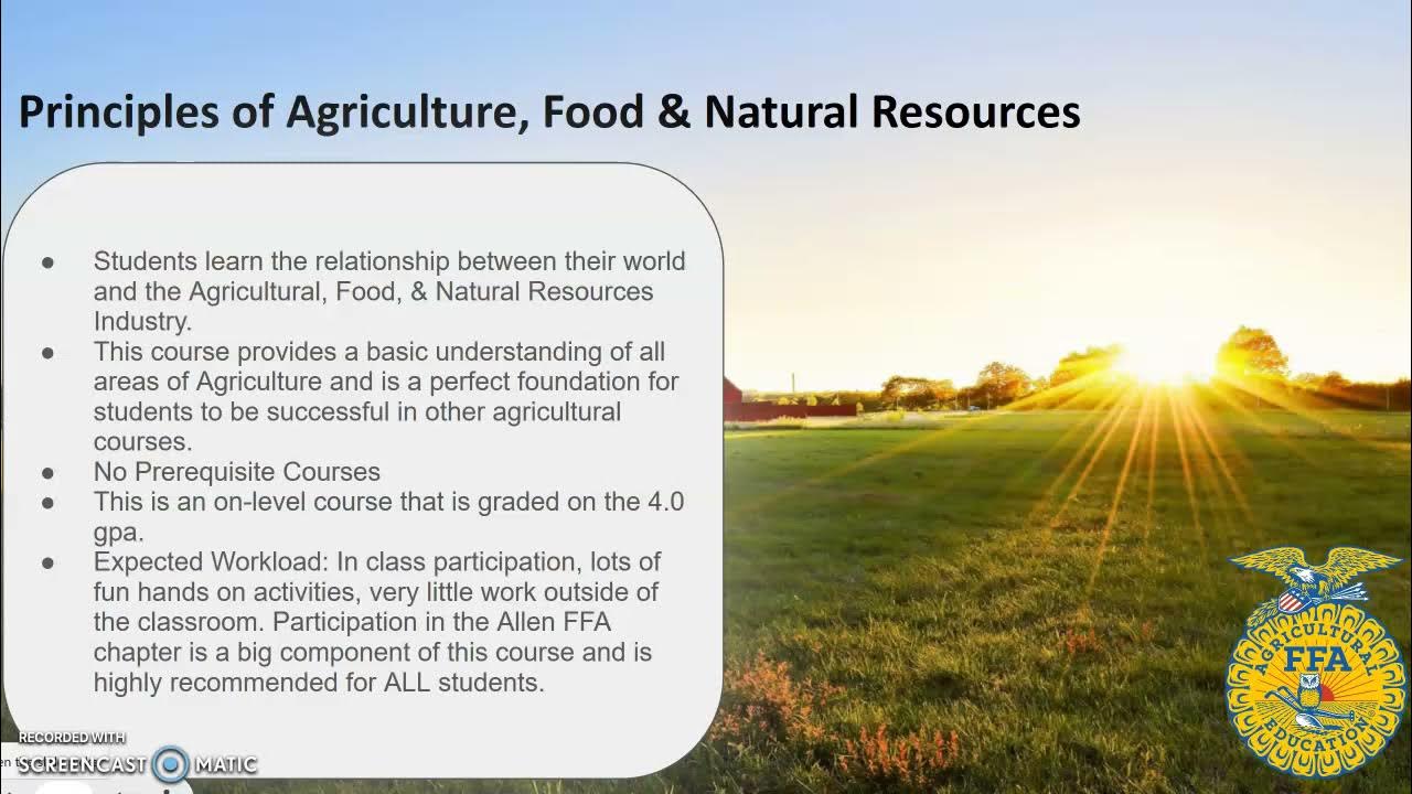 Principles of Agriculture Food and Natural Resources - YouTube