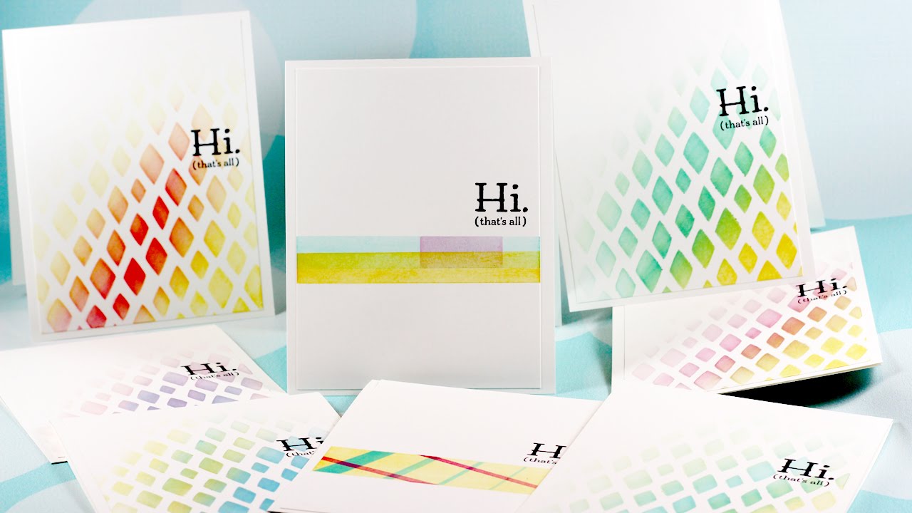 Quick Cards with Clarity Stamp Stencil Brushes & the Mini MISTI - YouTube