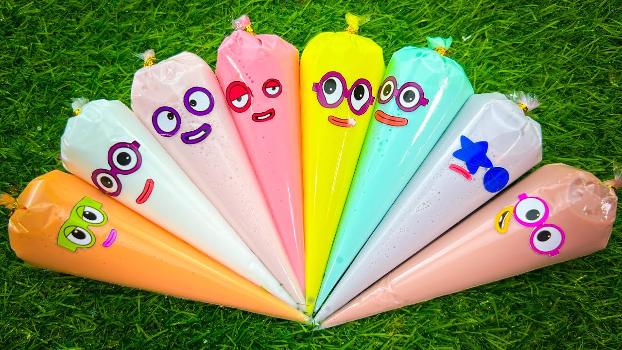 Numberblocks- Looking Slime Coloring with full Piping Bags! Most ...