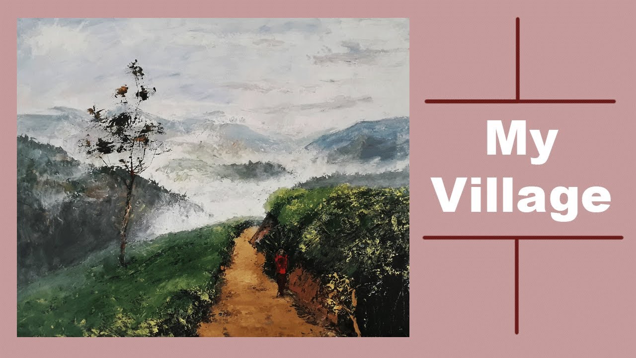 Drawing scenario | drawing landscape | Acrylic painting | Landscape ...