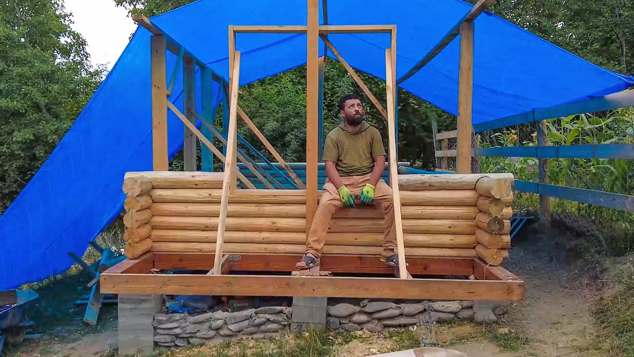 Building a LOG CABIN, Hand Tools Only, Raising Walls | EP. 2 - YouTube