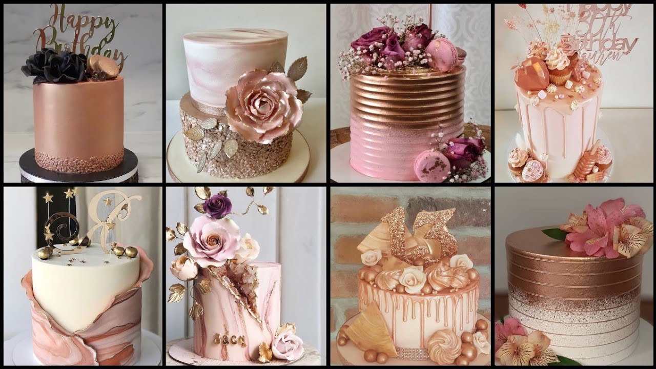 Best Rose Gold Cake Decoration ideas 2023 || Beautiful Rose Gold Cake ...