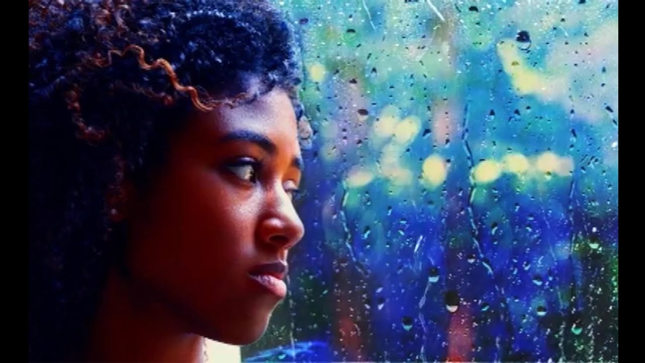 Young woman - looking through the window at the rain - YouTube