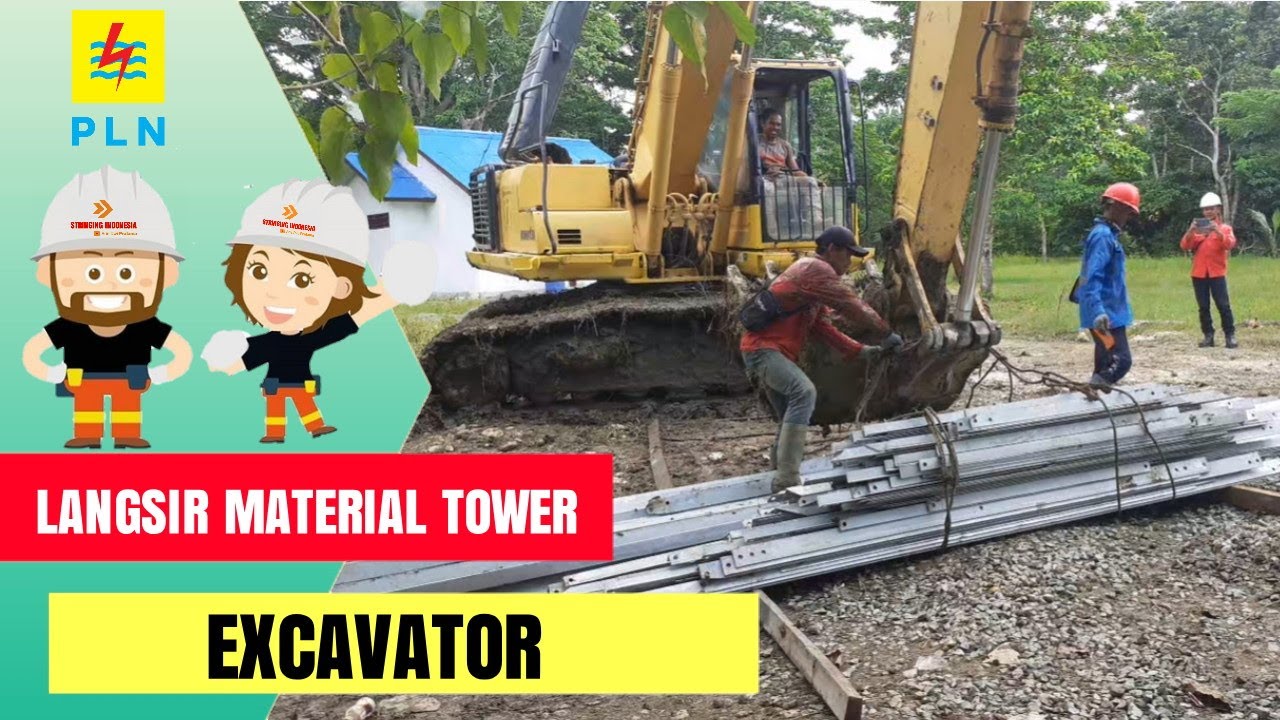 LANGSIR MATERIAL TOWER DENGAN EXCAVATOR - YouTube