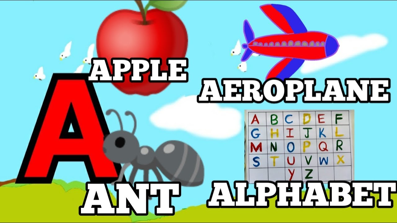 ABCD | abc with 4 examples for kids | learning alphabet | preschool ...
