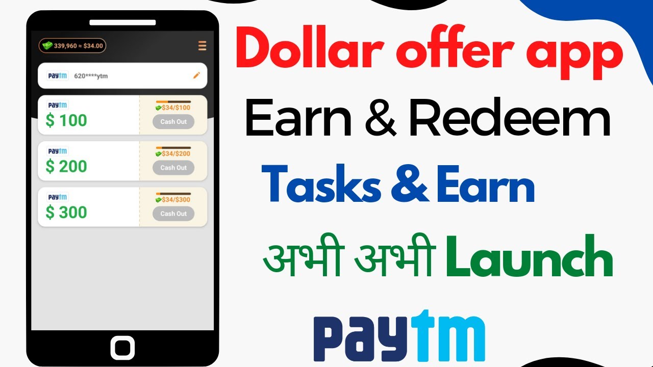 Earn & Redeem Tasks Earning App | free paytm Cash app Dollar - YouTube
