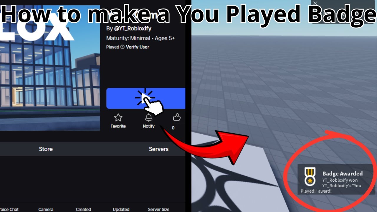 How to make a You Played badge in Roblox Studio - YouTube