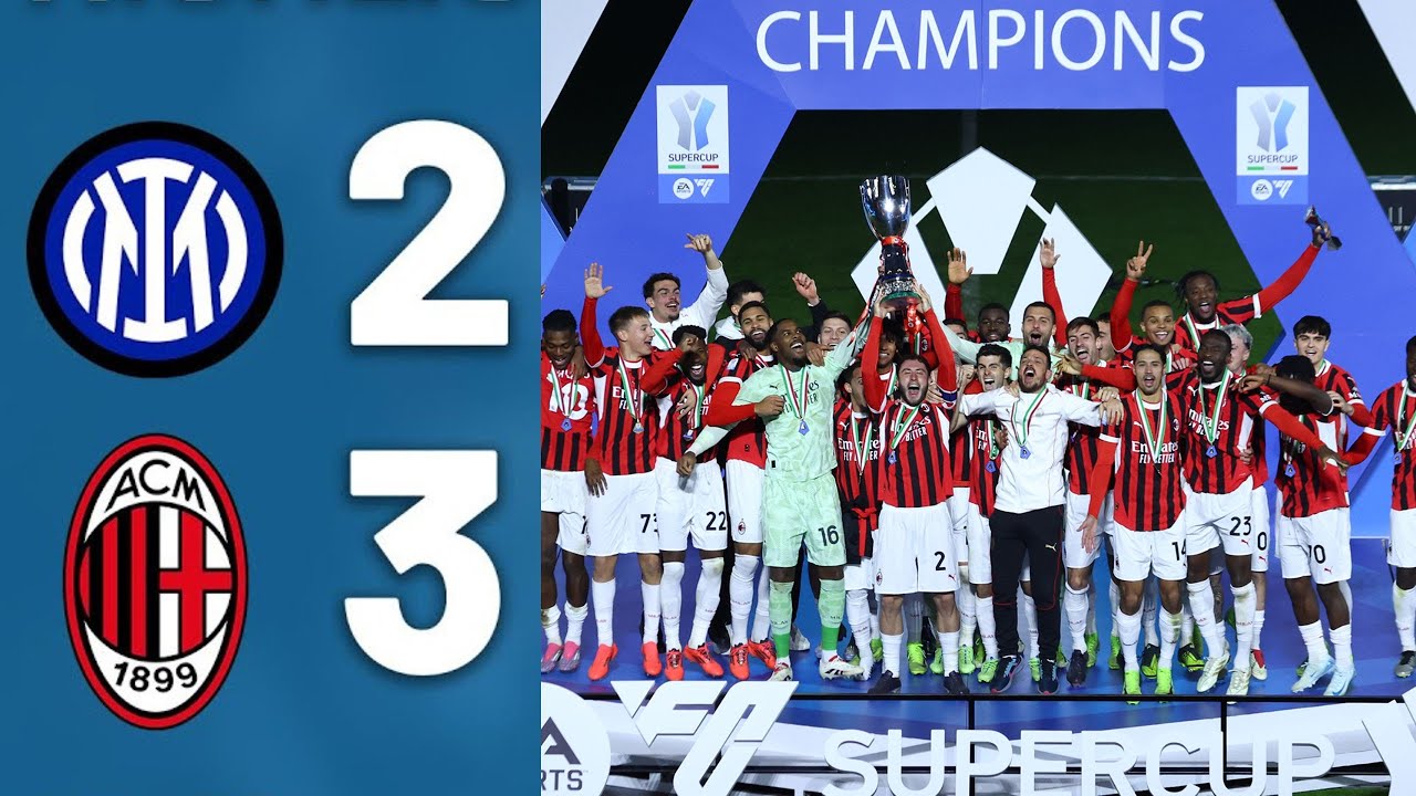 AC Milan beat Inter 3-2 in the Supercoppa Italiana finals - YouTube