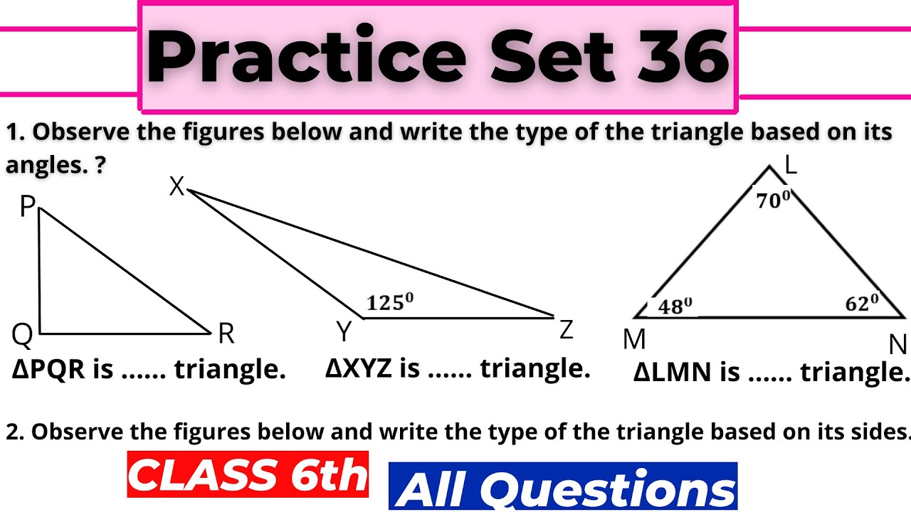 Practice Set 36 Class 6 - Triangle & their Properties - Chapter 15 ...