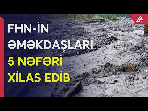 Qəbələdə sellə əlaqədar köməksiz vəziyyətdə qalan 5 nəfər xilas edilib  - APA TV