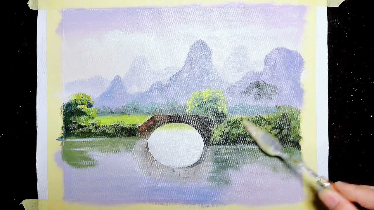 How to paint the landscape of Lijiang River in Guilin, China | Easy ...