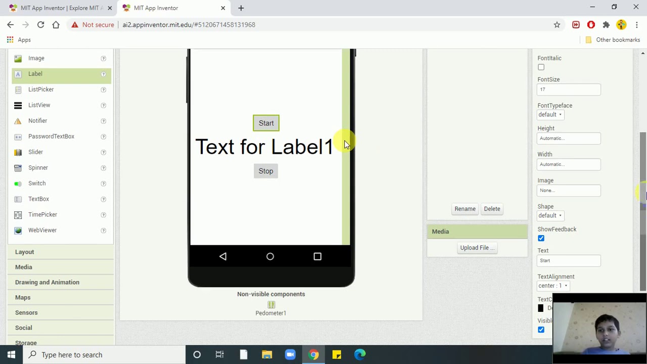 How to create step counter application in MIT app inventor 2 Part1 ...