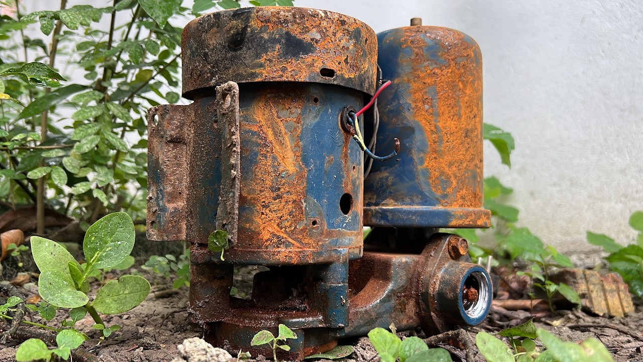 Restoration of Old Rusty Pump || 20 Years Old Electric Compression ...