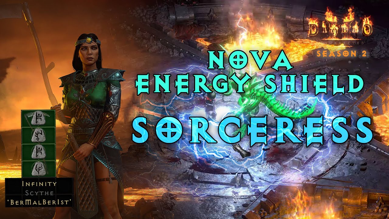 D2R Energy Shield Nova Sorceress / Infinity Scythe / Patch 2.5 - YouTube