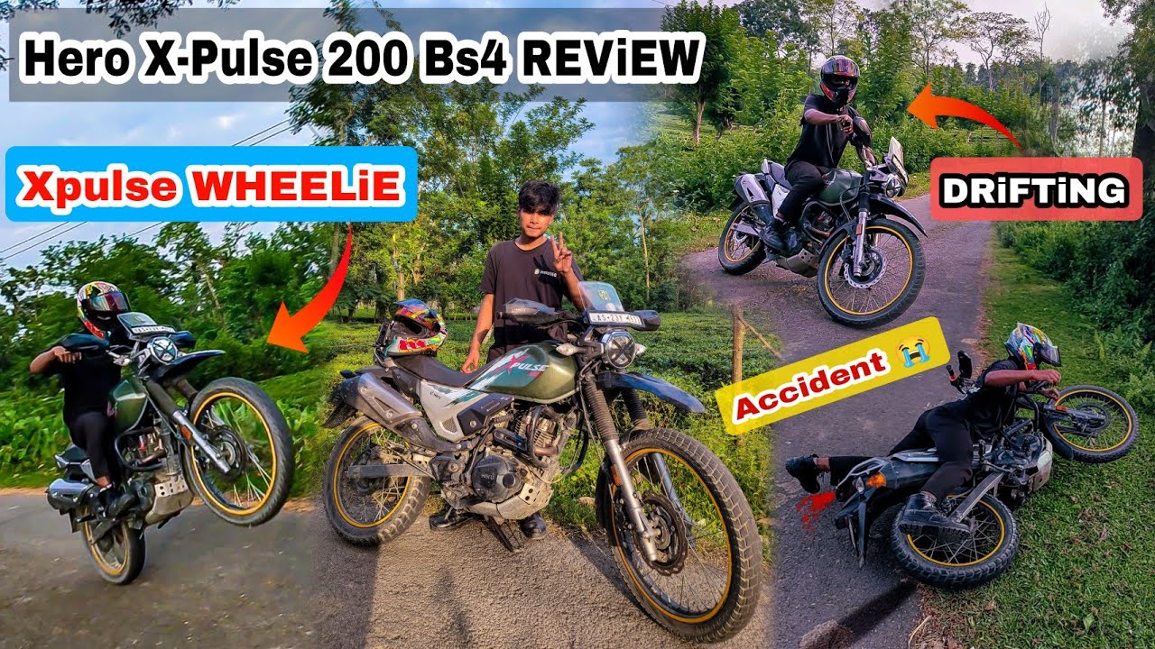 Hero Xpulse 200 Bs4 Review / WHEELIE / Drifting || Xpulse 200 Crash 😭 ...