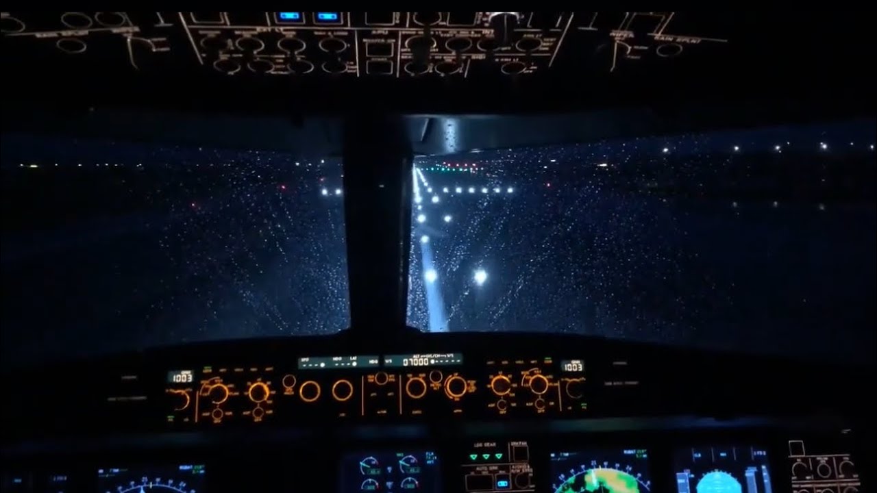 Cockpit View - Take off in heavy rain - #plane #aviation #takeoff # ...