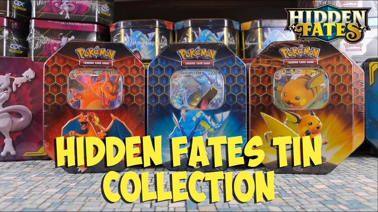 Pokemon TCG: Hidden Fates Tin Opening - Charizard/Gyarados/Raichu - YouTube