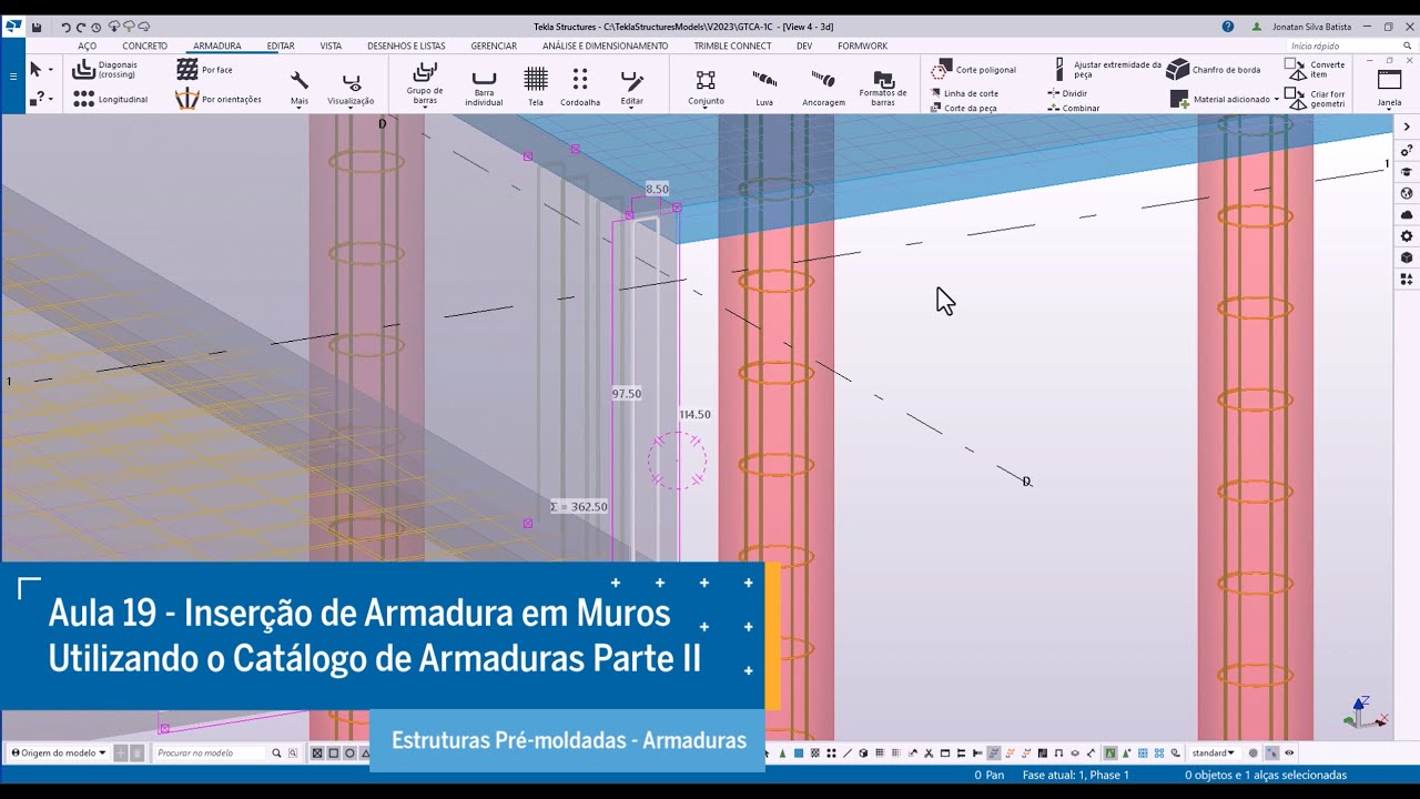 Armaduras #19 - Inserção de Armadura em Muros Utilizando o Catálogo de ...