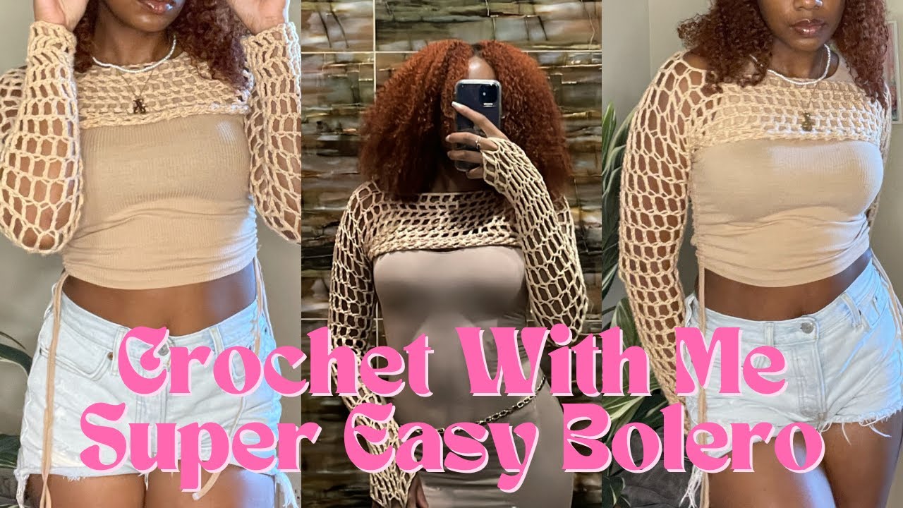 how to: Super Easy Bolero Sleeves Tutorial | Crochet With Me | Beginner ...